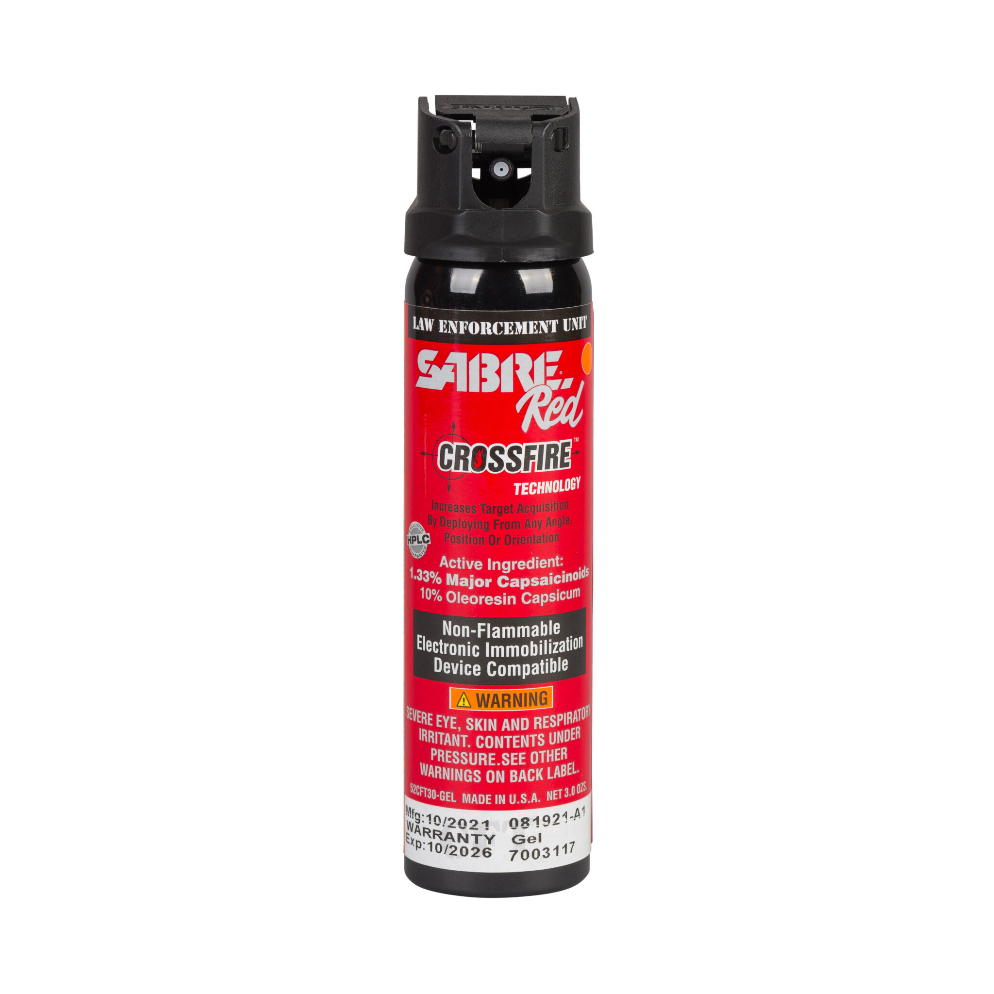 🚔 SABRE Red 52CFT30-GEL Crossfire 3.0 oz MK-4 GEL ASTM E3215-19 Certified