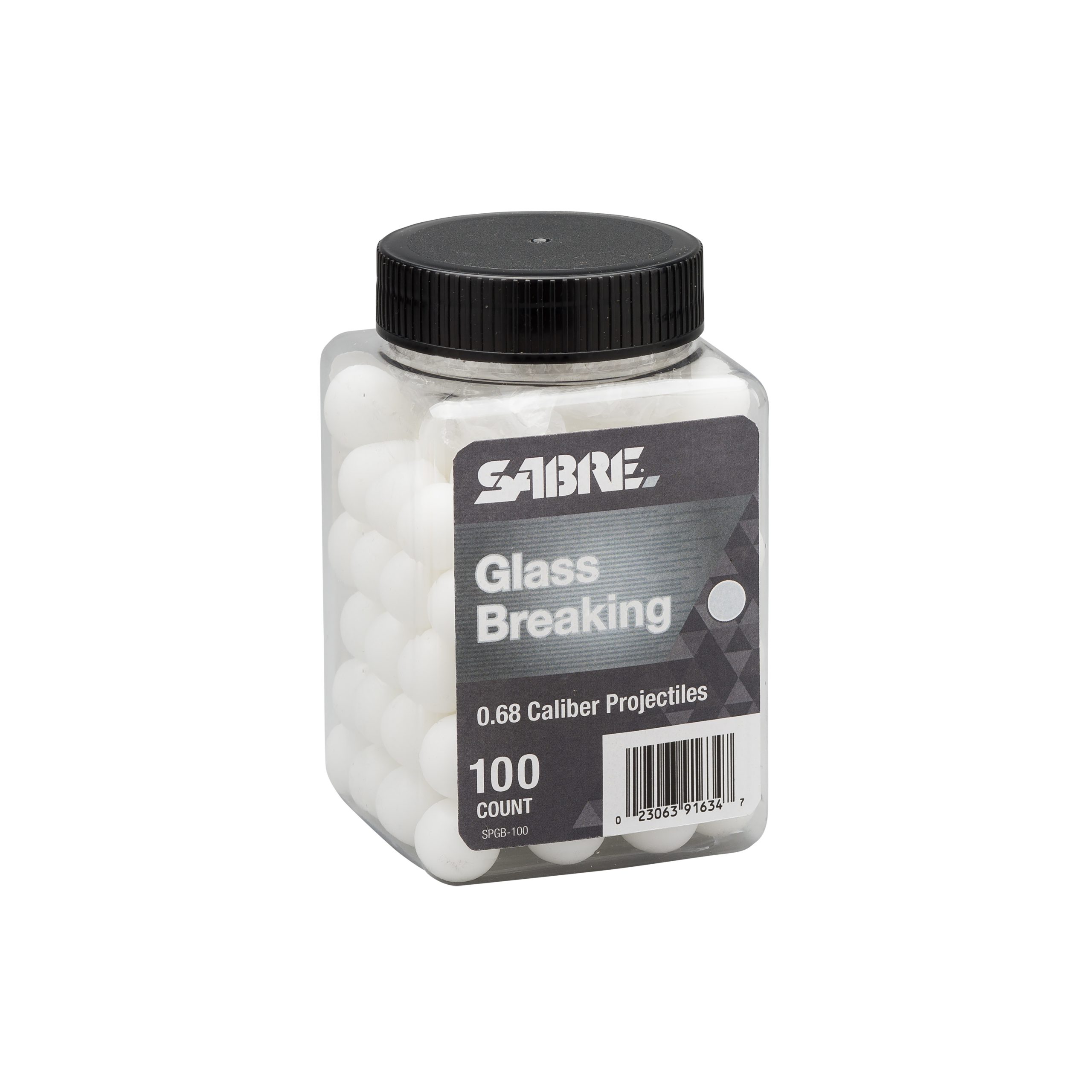 SABRE SPGB-100 Glass Breaking 0.68 Caliber Projectiles 100 Count Pack ...