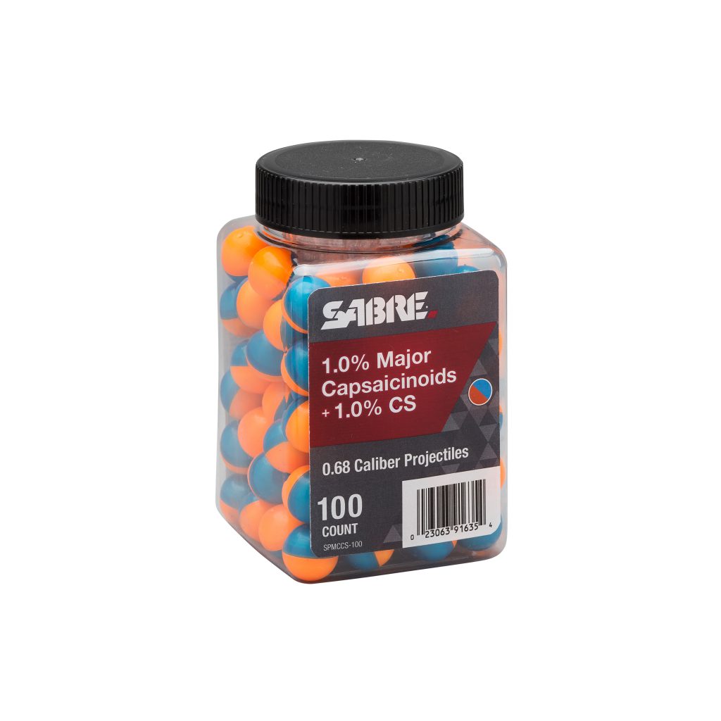 SABRE SPMCCS-100 1.0% MC + 1.0% CS 0.68 Caliber Projectile 100 Count ...