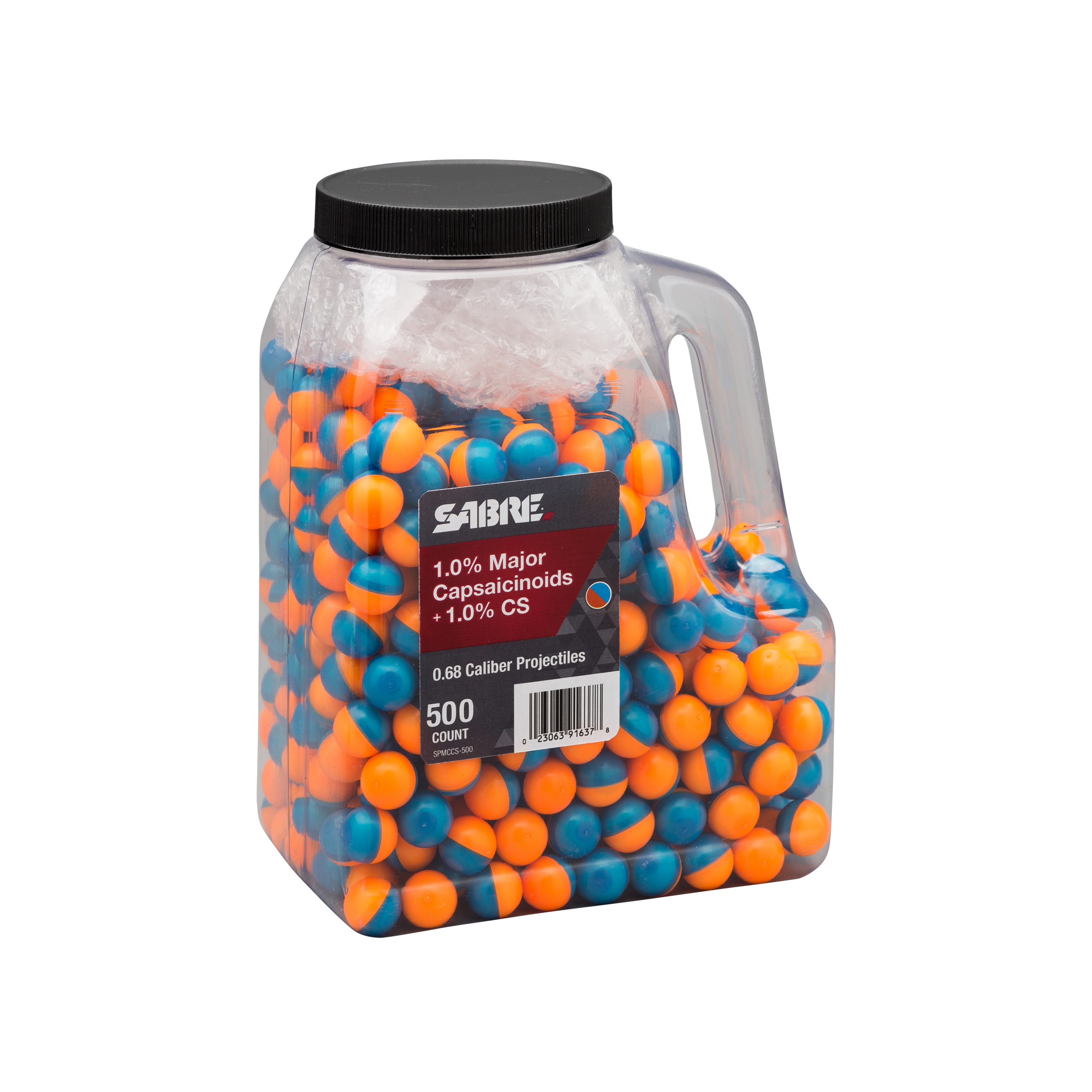 SABRE SPMCCS-500 1.0% MC + 1.0% CS 0.68 Caliber Projectile 500 Count ...