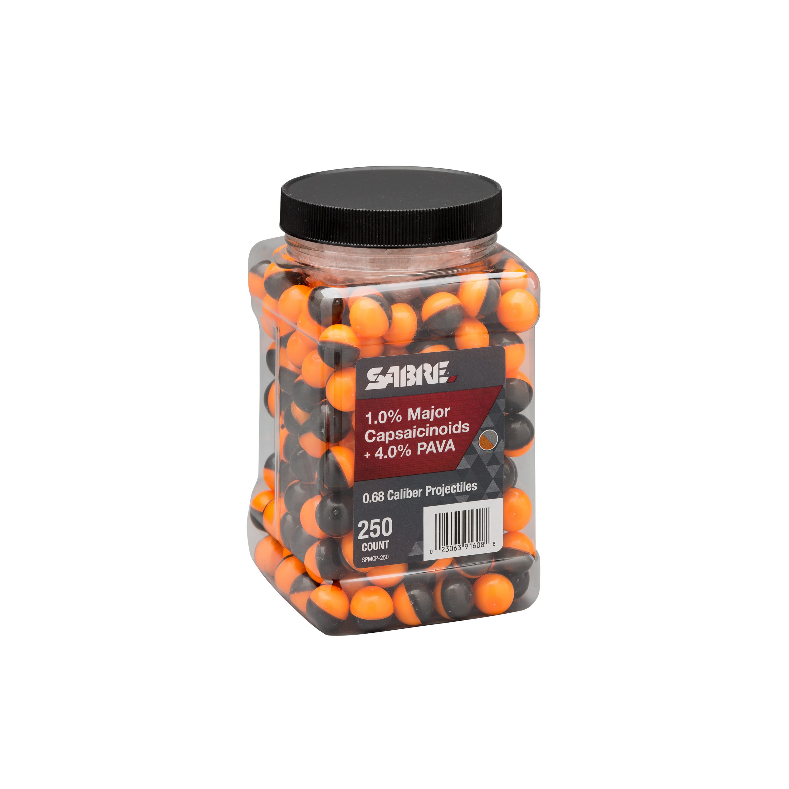SABRE SPMCP-250 1.0% MC + 4.0% Pava .68 Caliber Projectile 250 Count ...
