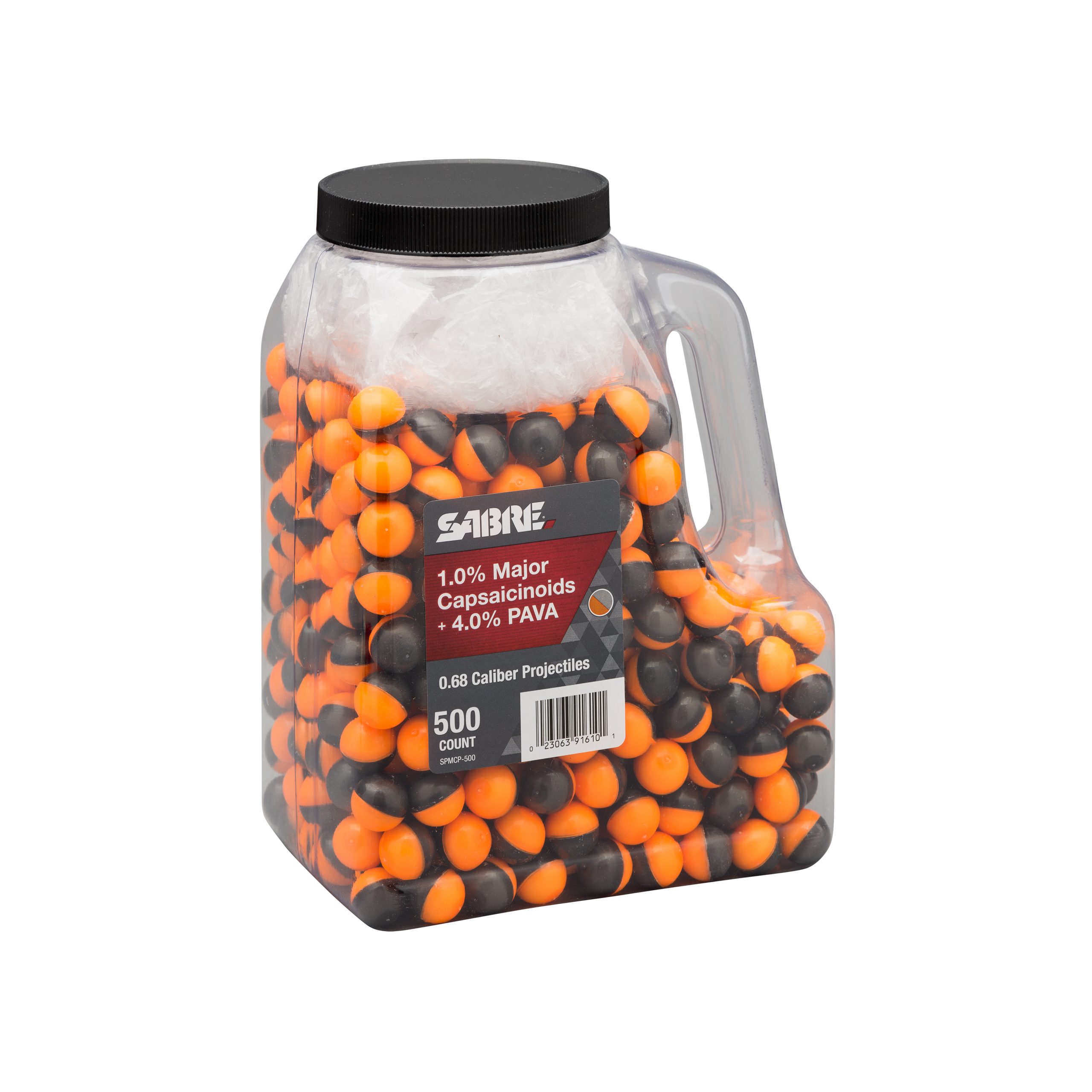 SABRE SPMCP-500 1.0% MC + 4.0% Pava .68 Caliber Projectile 500 Count ...